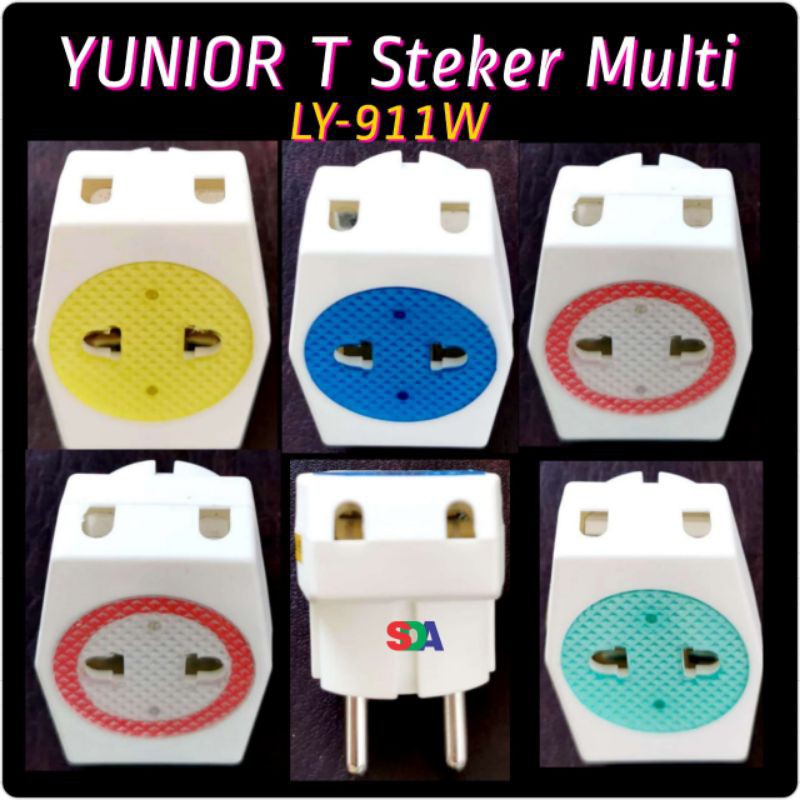 Jual Yunior Steker T Multi Sambungan Colokan Listrik LY-911W SNI ...