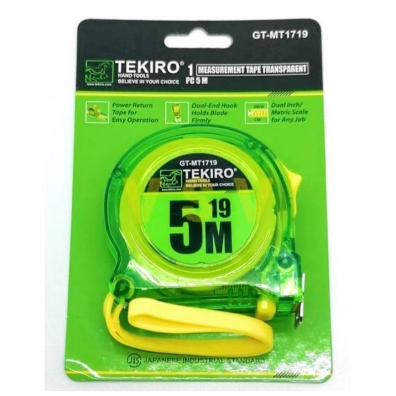 Jual Tekiro Meteran Transparan 5 Meter - Roll Measuring Tape | Shopee ...