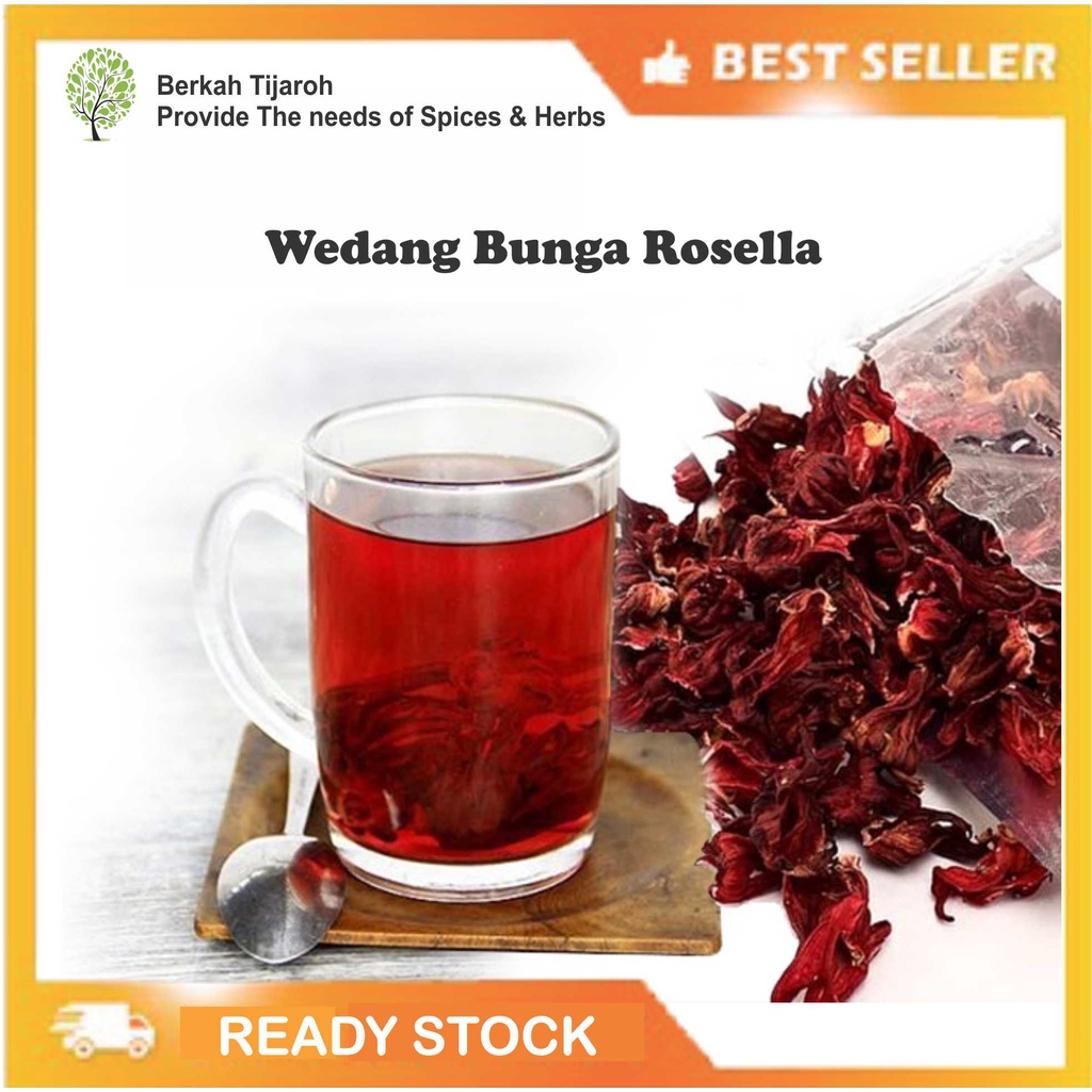 Jual Teh Rosela kering Rosela Merah Obat Herbal Atasi Asam Urat Darah Tinggi Bunga Rosella ...