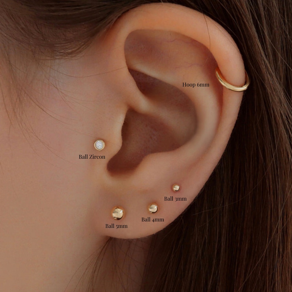 Jual Ball Piercing Earrings Anting Tindikan Stainless Steel | Shopee ...