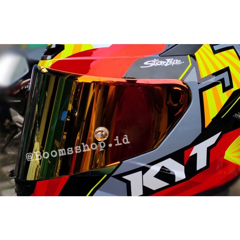 Jual visor flat kyt tt course iridium red gold | Shopee Indonesia