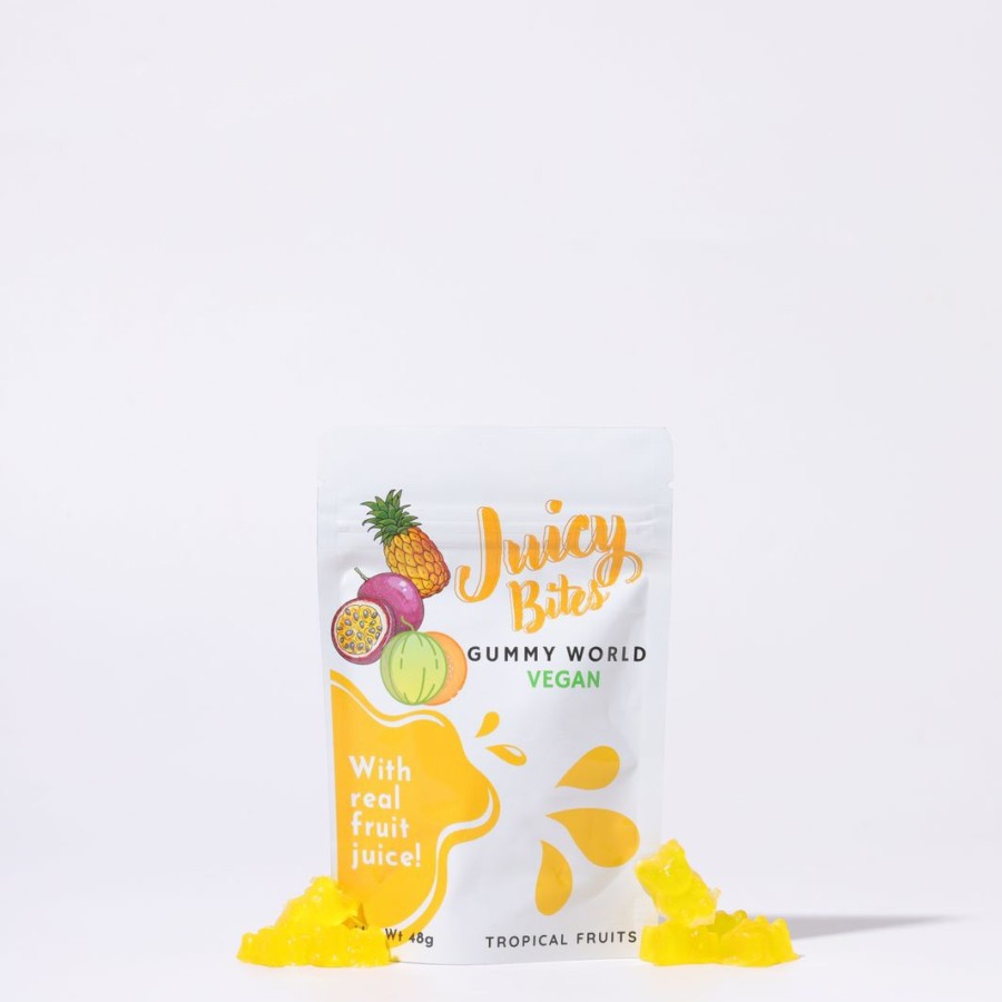 Jual Gummy World - Vegan Bites Tropical Fruits | Shopee Indonesia