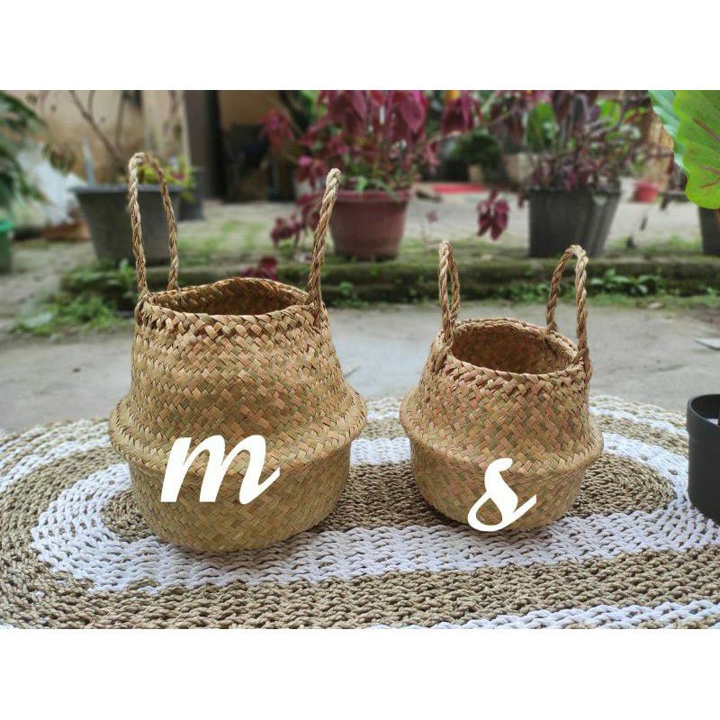 Jual cover pot purun uvo / bely purun pot anyam belly tasel renda ...