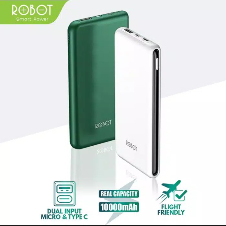 Jual ROBOT Power Bank RT180 10000mAh Powerbank Dual Input Port Type C ...