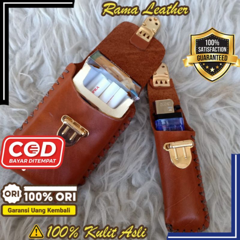 Jual handmade pouch Rok* paket sarung korek kulit asli | Shopee Indonesia
