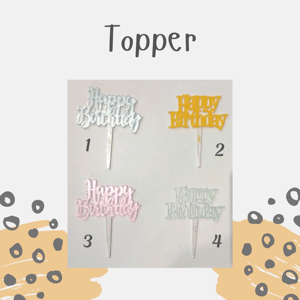 Jual Topper HBD Acrylic Mini / Topper Muffin / Topper Cup Cake / Topper ...