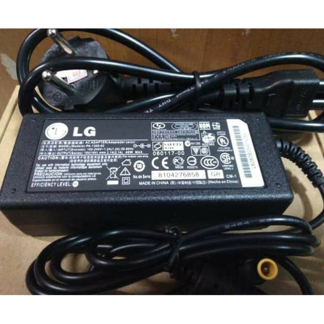 Jual Adaptor Charger Monitor LG TV LED LG Original FREE Kabel Power ...