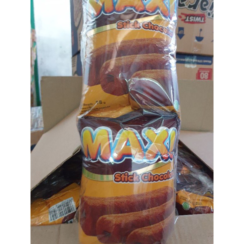 Jual Maxi Stick Chocolate 1 pack isi 10 bungkus @18gr | Shopee Indonesia