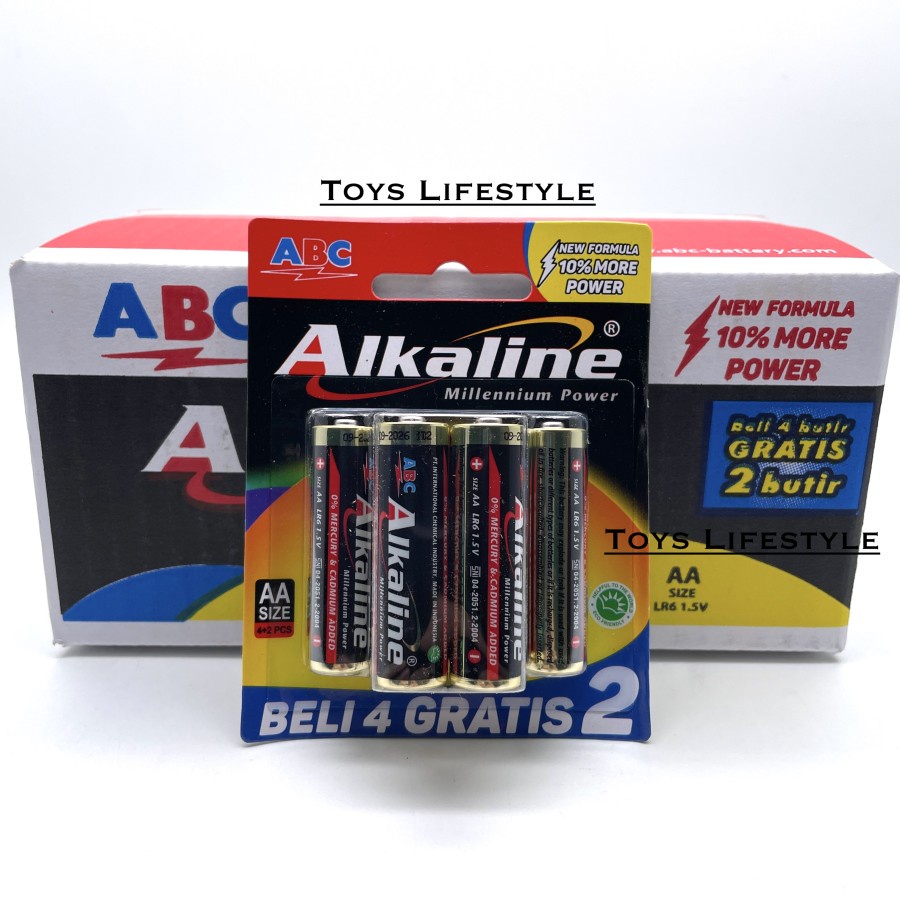 Jual Batu Baterai ABC Alkaline AA / A2 & AAA/A3 Battery 1.5V (4+2 ...