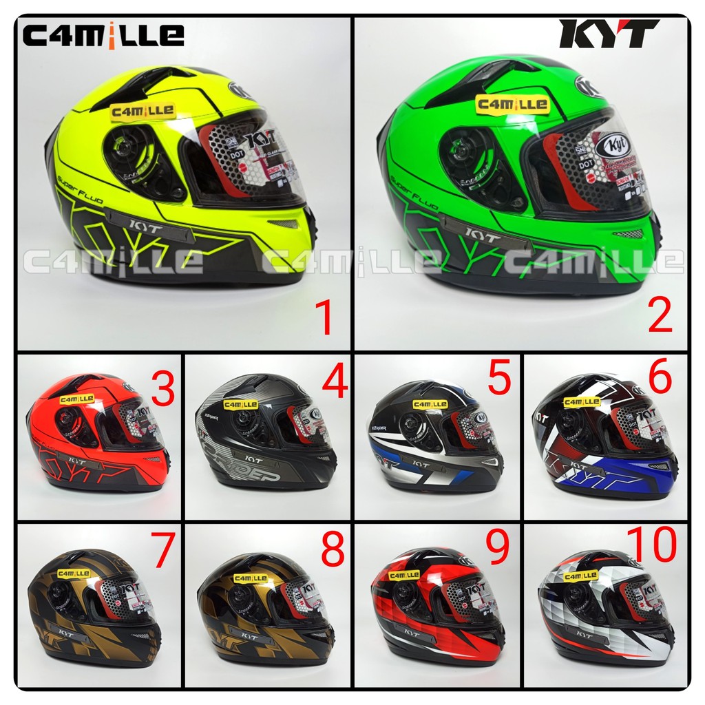 Jual HELM KYT K2 MOTIF C4MILLE FULL FACE DOUBLE VISOR | Shopee Indonesia