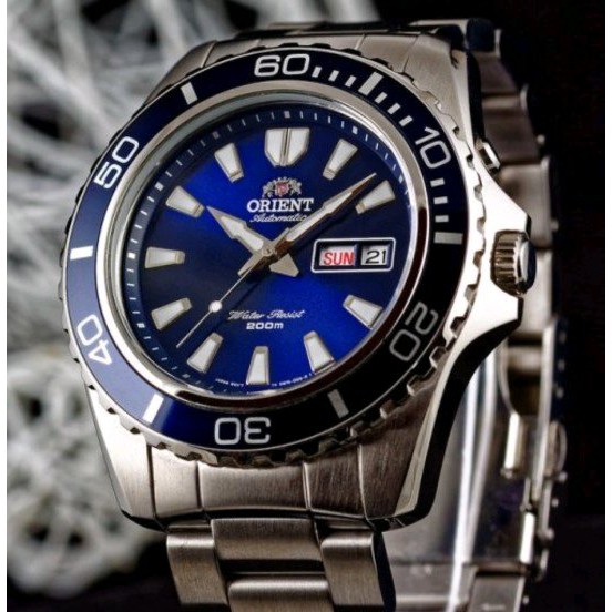 Jual Orient MAKO XL FEM75002DR Automatic Blue Dial Silver Stainless ...