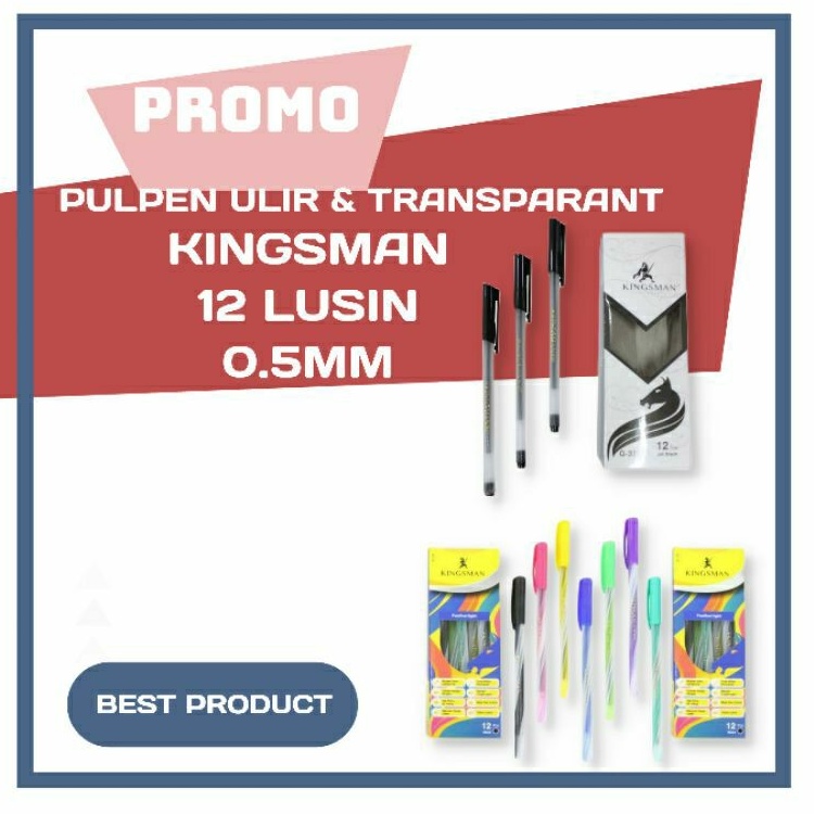 Jual PULPEN ULIR/BALL PEN KINGSMAN HARGA PEDAGANG 12 LUSIN | Shopee ...