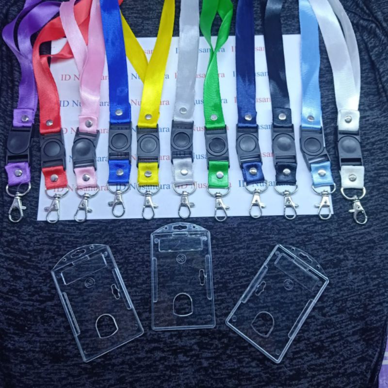 Jual Paket Casing ID Card Acrylic Bening 1 Sisi+Tali Stoper Besi 2cm ...