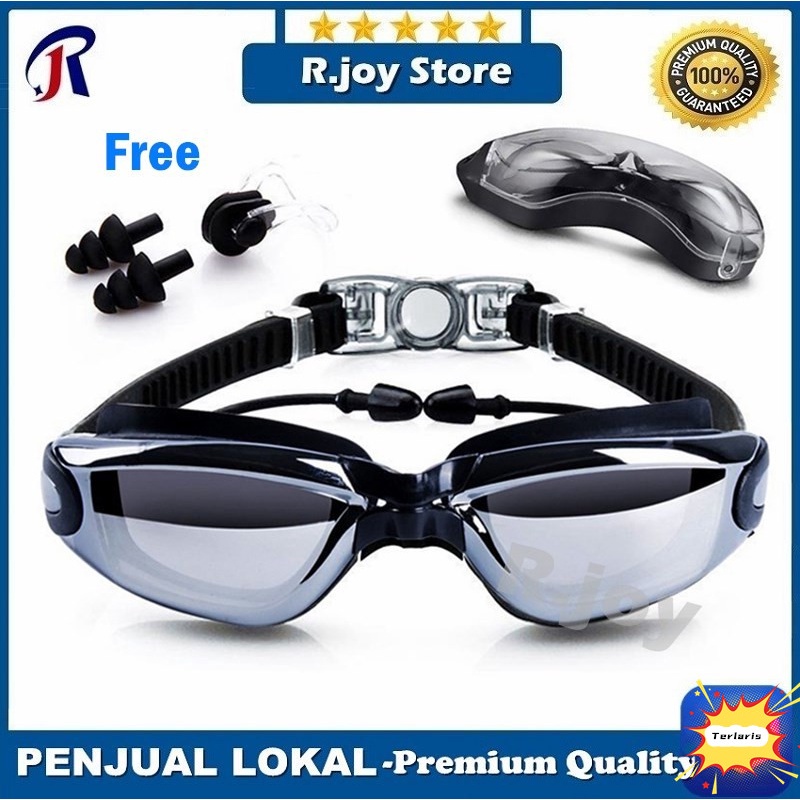 Jual Kacamata Renang dengan Penutup Telinga Peralatan Berenang Set Dengan Penutup Telinga Kaca ...