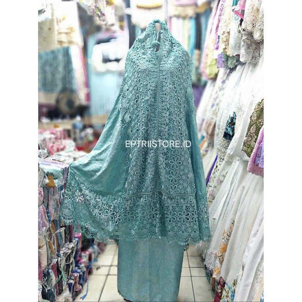 Jual MUKENAH DEWASA TERBARU SUTRA PRADA PARIS ORIGINAL RENDA SEROJA ...