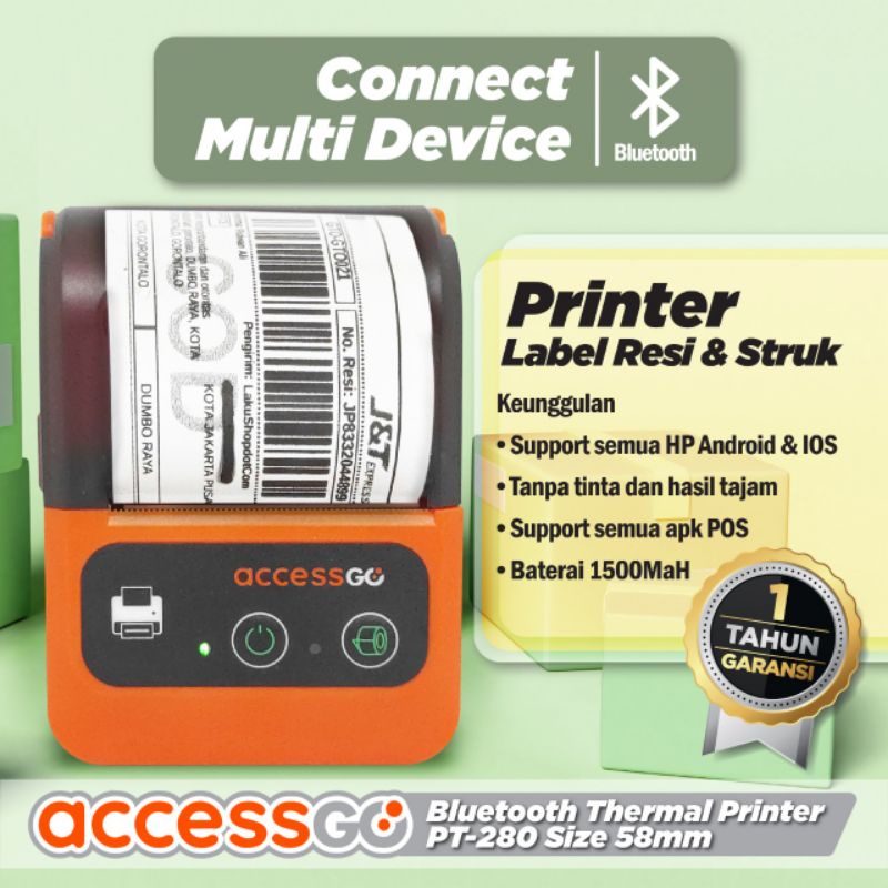 Jual Printer Bluetooth mini Thermal label Printer Barcode prin struk ...