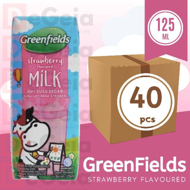 Jual Susu Greenfields UHT 125 mL Strawberry 1 Karton 40 pcs | Shopee Indonesia