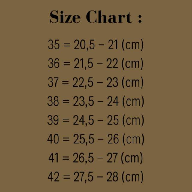 Jual Size Chart High Heels and Sandals | Shopee Indonesia