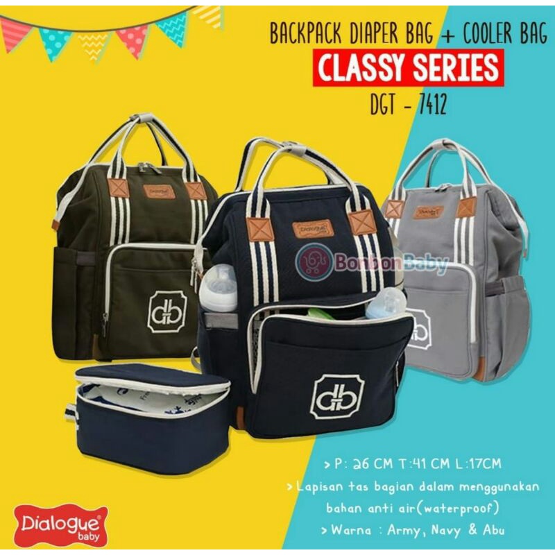 Jual Dialogue backpack diaper bag + cooler bag DGT7412 / tas ransel set ...