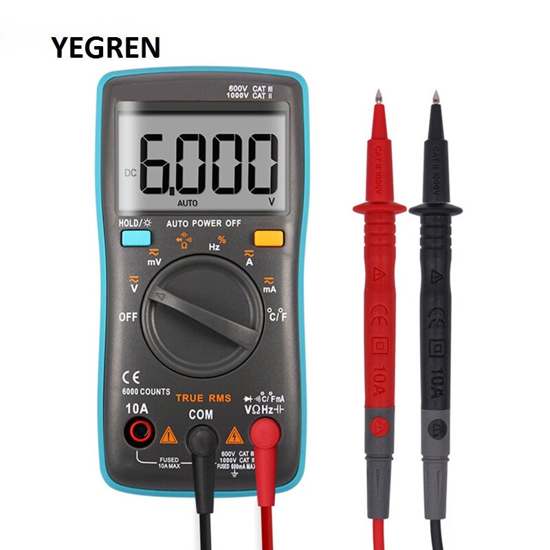 Jual PREORDER Digital Multimeter with LCD Backlight Display 6000 Counts ...
