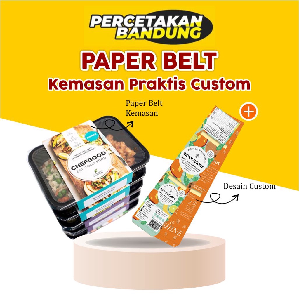 Jual Paper Belt Label Box Makanan Custom Free Desain | Shopee Indonesia