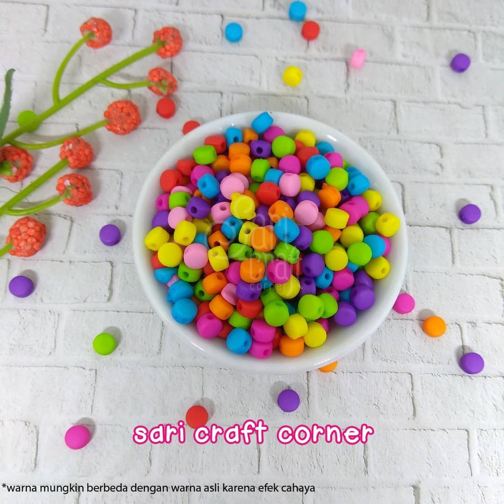 Jual per 50gr - Manik Manik Akrilik Warna Warni Bulat Pipih | Shopee ...
