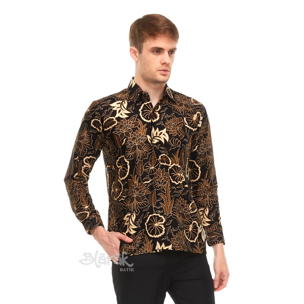 Jual BLARAK - Baju Batik Pria Teratai Hitam | Shopee Indonesia