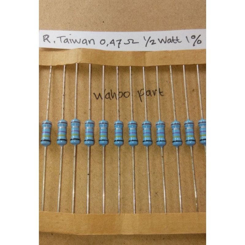 Jual Resistor 0,47 ohm metal film taiwan 1/2 watt 1% harga per 10 pcs | Shopee Indonesia