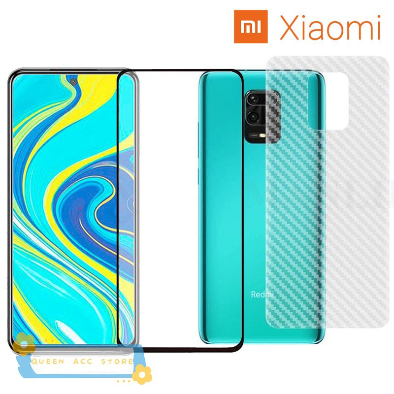 Jual 2in1 Tempered Glass Xiaomi Redmi Note 9 Pro Skin Carbon Anti Gores ...