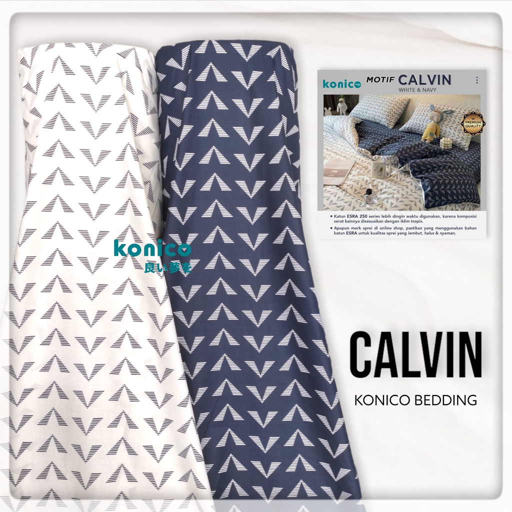 Jual KONICO kain Katun sprei Meteran Motif MINIMALIS CALVIN Tabur Star Esra GROW Catra ELBHE ...