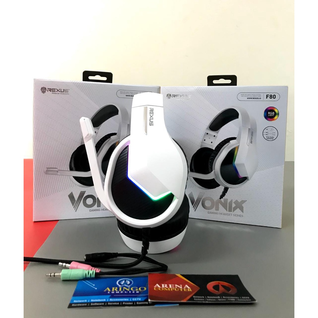 Jual Headset Rexus GAMING RGB VONIX F80 WHITE | Shopee Indonesia