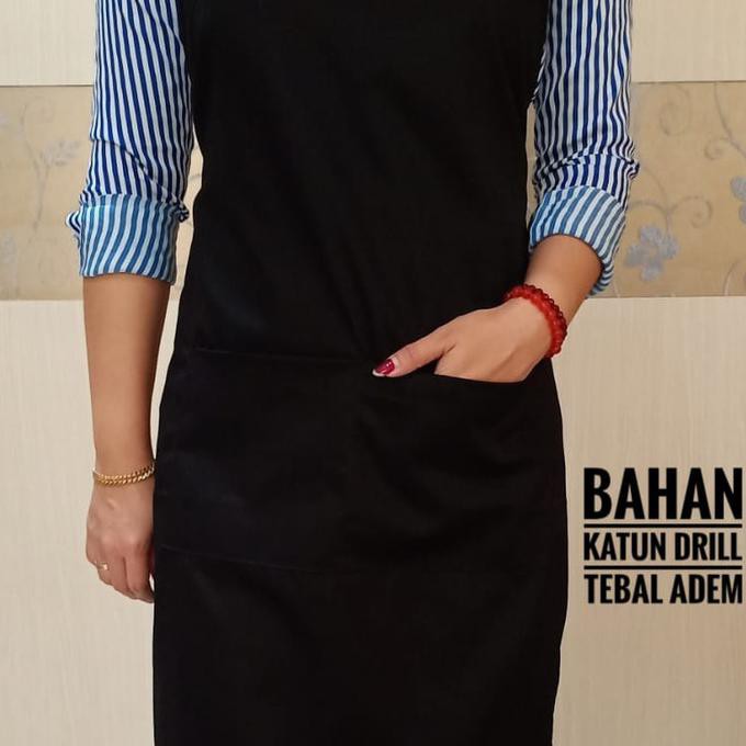 Jual CELEMEK- CELEMEK APRON COTTON FULL COKLAT PREMIUM QUALITY - PUTIH ...
