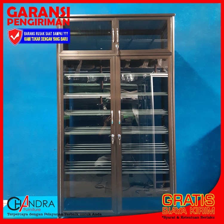 Jual Lemari Rak Helm ( 1S ) + Sepatu ( 7S ) Kaca Riben Brown ...