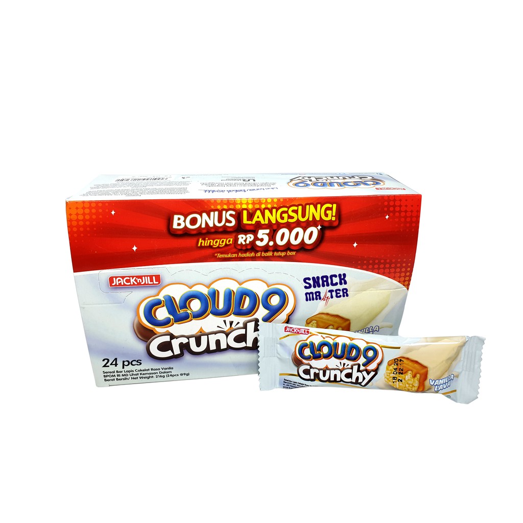 Jual Cloud9 Crunchy Jack n Jill - Netto 24pcs x @15 gr (Extra 2 pcs/BOX) | Shopee Indonesia