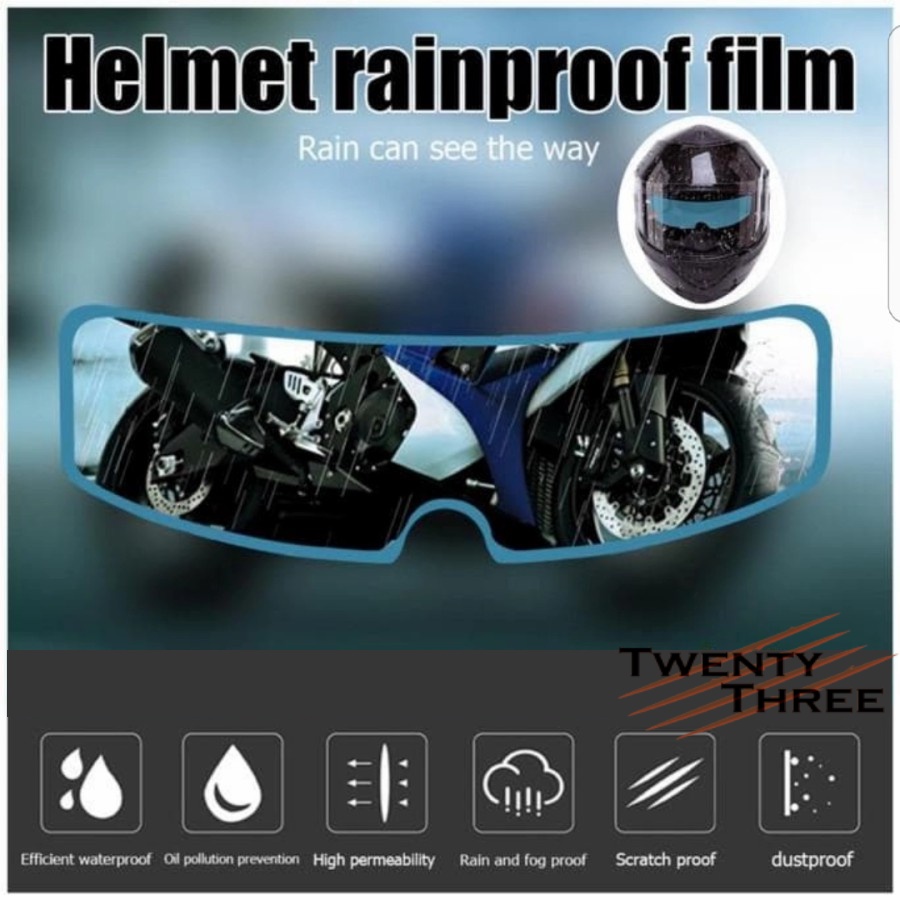 Jual stiker anti air hujan kaca helm visor Raining anti film helmet ...
