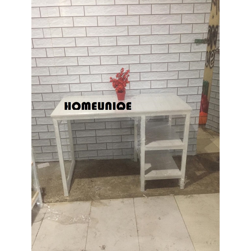 Jual HOMEUNIQUE Meja Belajar 2 Rak / Meja Kantor/ Meja Murah/ Meja ...