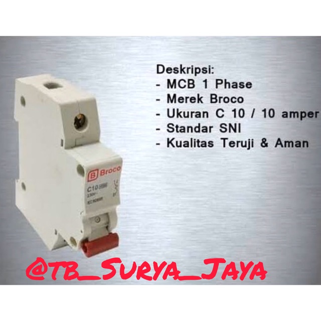 Jual MINIATURE CIRCUIT BREAKER (MCB) 10 AMPERE BROCO | Shopee Indonesia