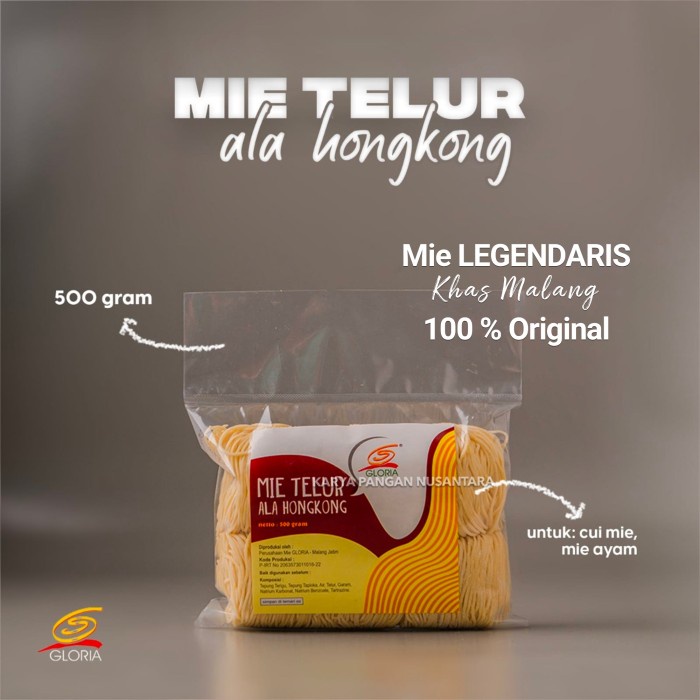 Jual MIE MENTAH MIE PANGSIT GLORIA MI PANGSIT MIE TELUR HONGKONG 500GR ...