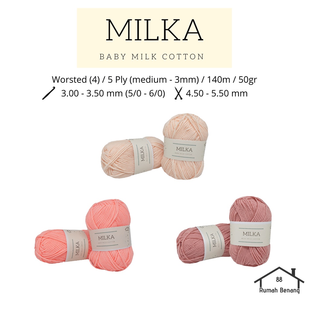 Jual RB88 Benang Rajut MILKA Baby Milk Cotton/Katun Susu - Salem ...