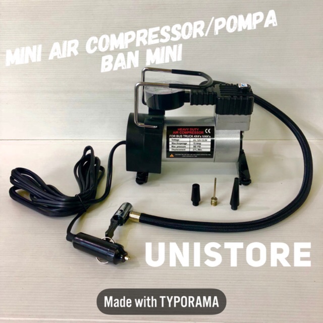 Jual Pompa ban mini/mini air compressor 12 volt Dc | Shopee Indonesia