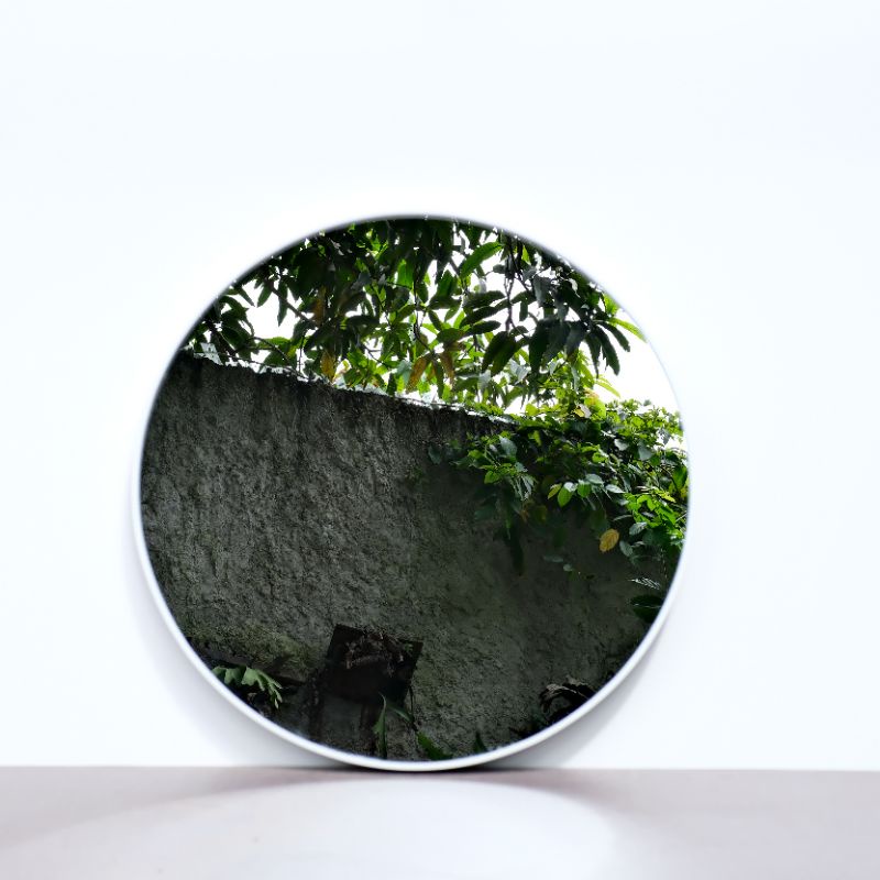 Jual Cermin Bulat Dinding Aesthetic Frame Hitam Putih [GARANSI 100% ...