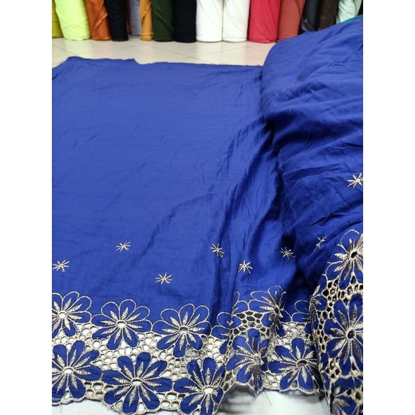 Jual kain katun Paris bordir pinggir satu sisi (harga meter) | Shopee ...