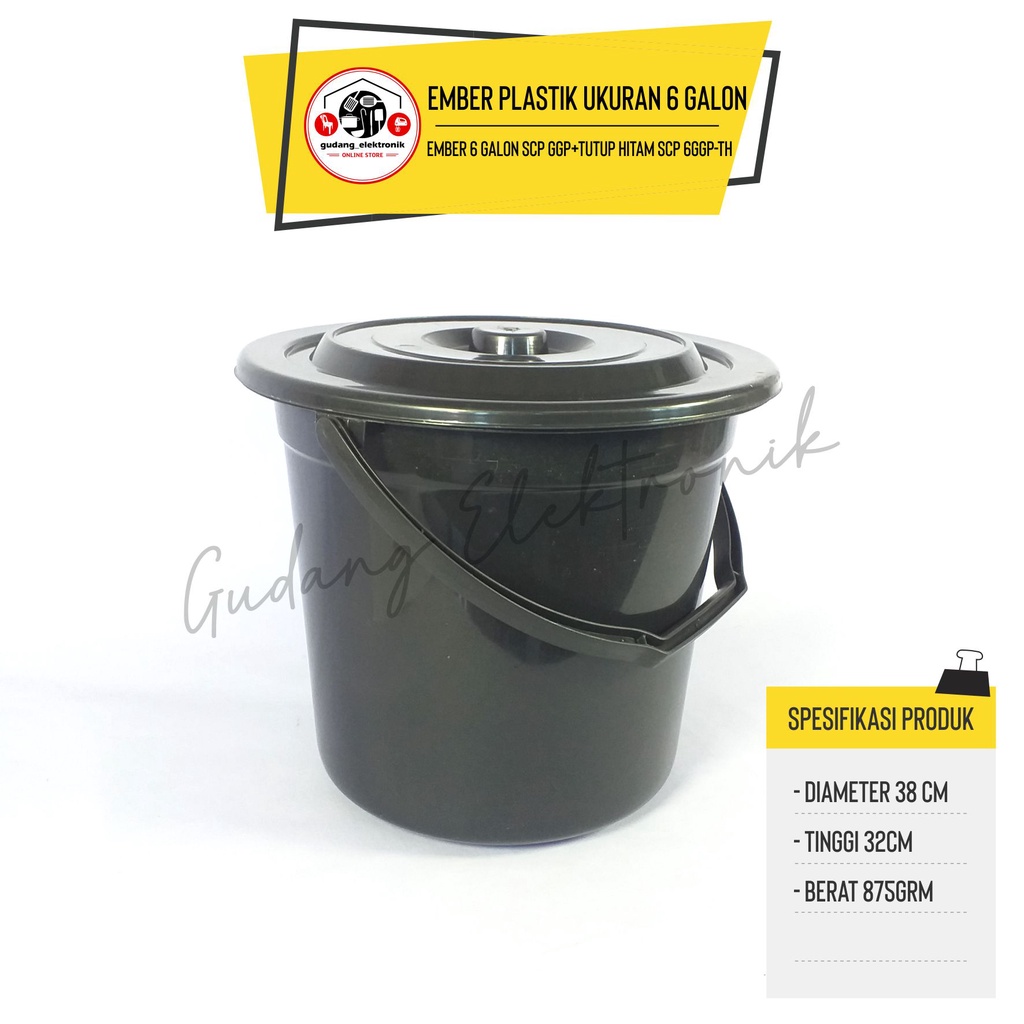 Jual Ember Plastik Murah Ukuran 6 Galon Kapasitas 25 Liter Warna Hitam ...