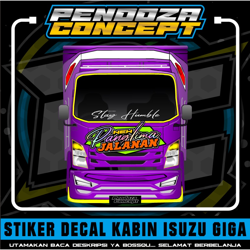 Jual (cod) sticker decal kabin depan truck isuzu nmr 71/truk giga ...
