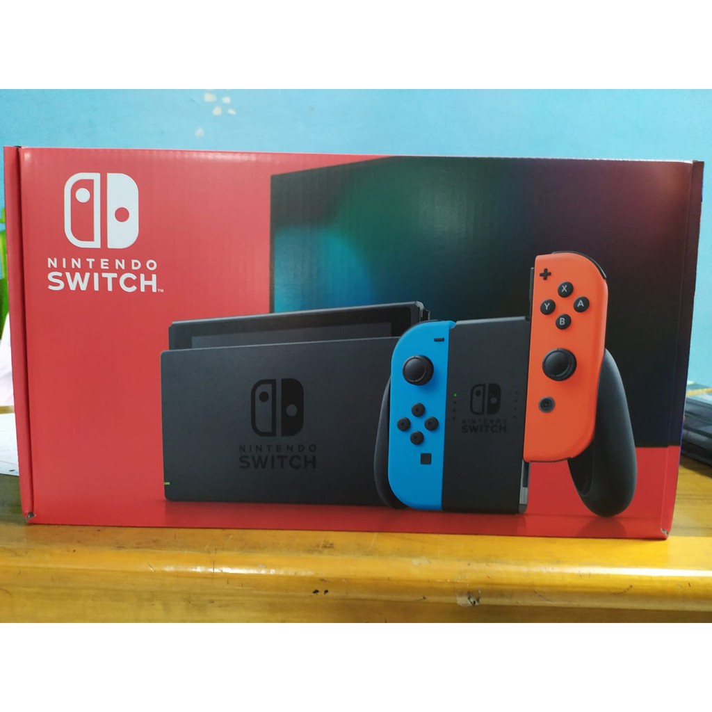 Jual Nintendo Switch Console with Neon Blue/Neon Red Joy‑Con (NEW MODEL ...