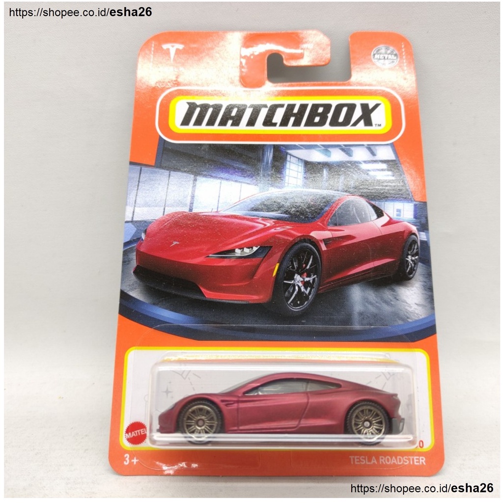 Jual Matchbox Tesla Roadster Merah Maroon | Matchbox Original Mattel ...