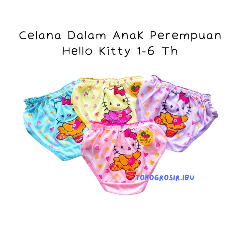 Jual CD Celana Dalam Anak Bayi Perempuan Cewek Hello Kitty Katun Murah ...