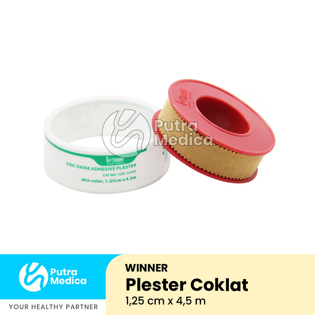 Jual Winner Plester Coklat Roll 1,25cm x 4,5m / Plaster Kain Gulung ...