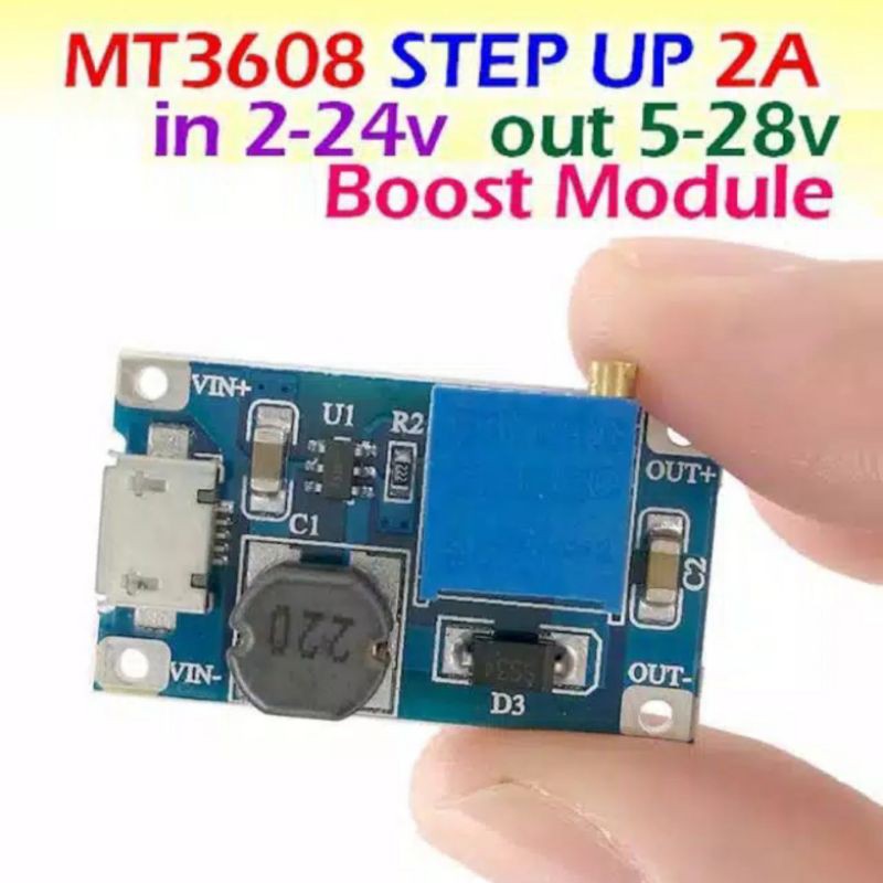 Jual MT3608 DC Step Up 2A Boost Converter Booster Module | Shopee Indonesia