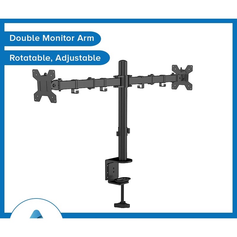 Jual Stand Dual Monitor Jepit Meja Bracket Mount Arm Holder Dudukan ...
